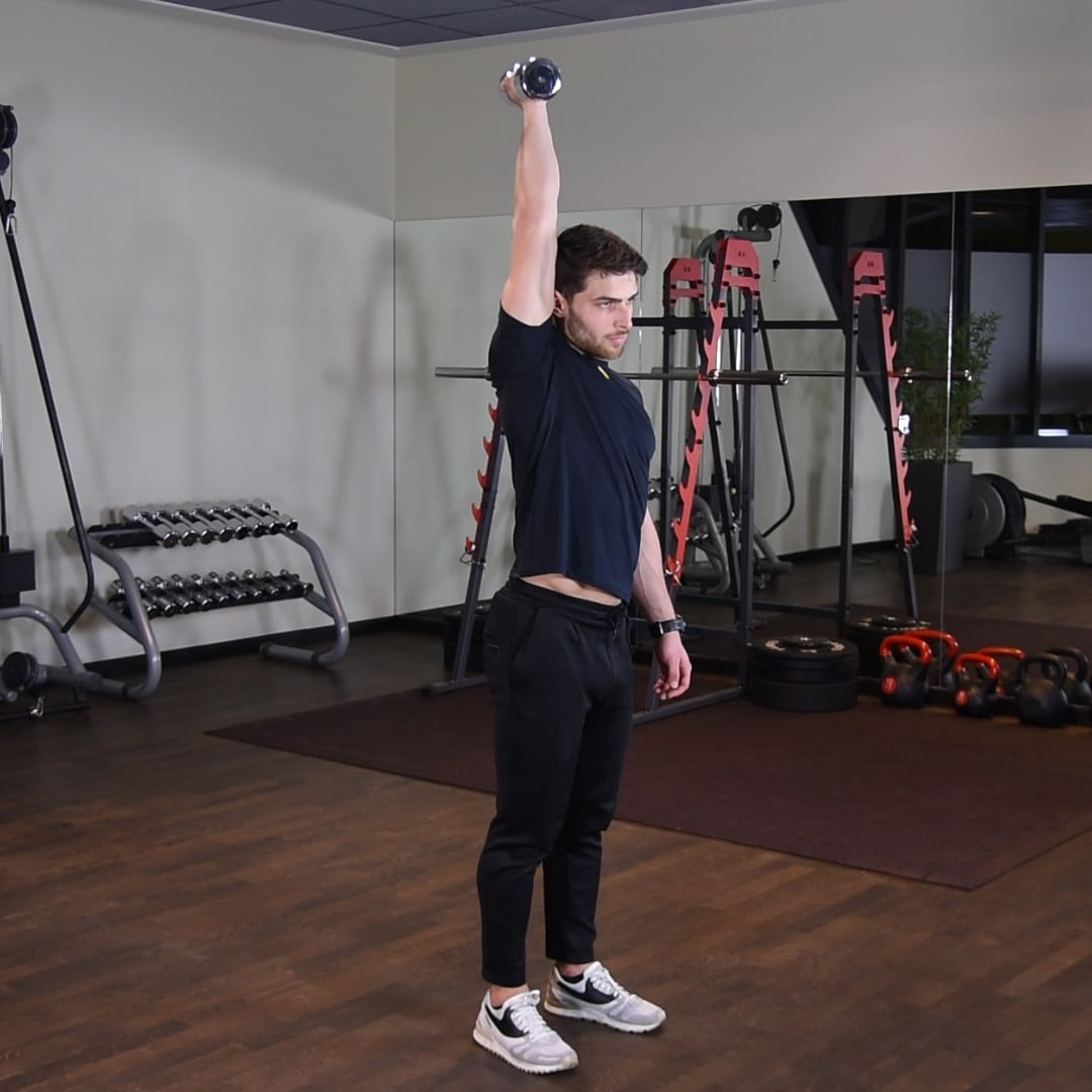 Prostowanie ramienia za głową w staniu z hantlą - od Just be FIT