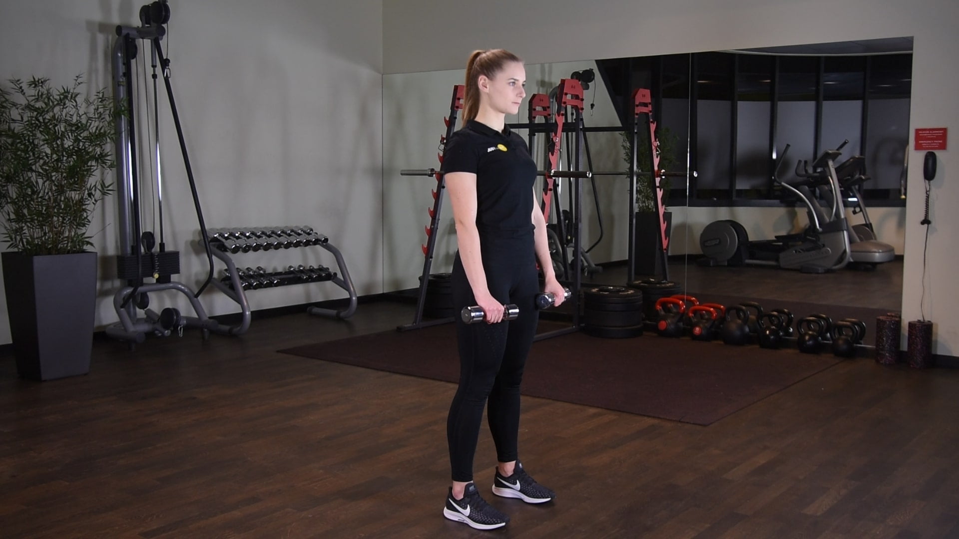 Uginanie ramion z hantlami nachwytem ćwiczenie - Just be FIT